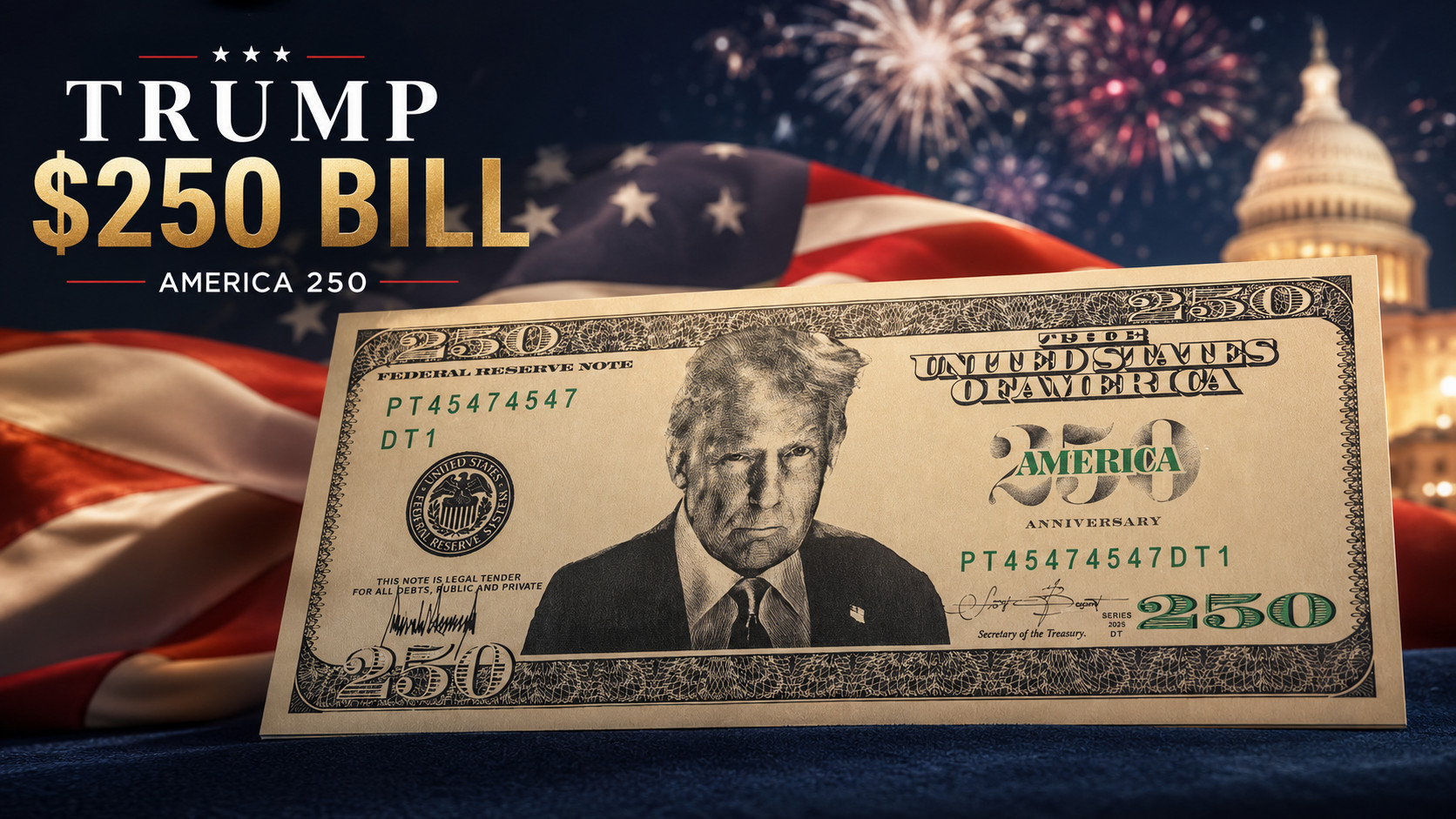 Trump $250 Bill: Treasury Confirms It Has Prepared for a Denomination ...
